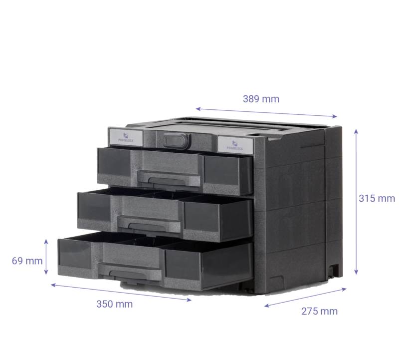 StorageBox Triple Drawer - Podoblock B.V.